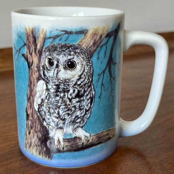 Otagiri | Dining | Otagiri Vintage Owl In Tree Mug Blue Jacquie Vaux ...